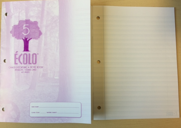 Cahier interligné ecolo no.5